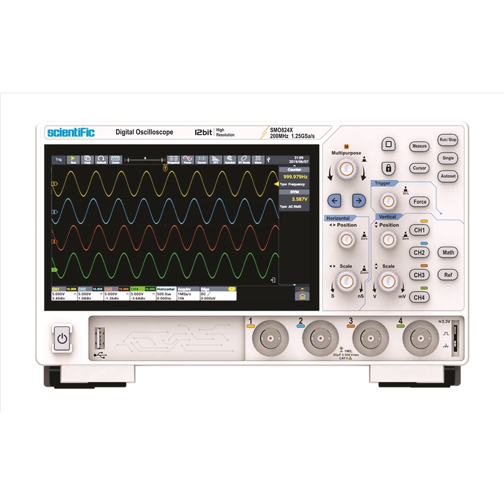 70MHz to 200MHz bandwidth Digital Storage Oscilloscope | SMO800X Series